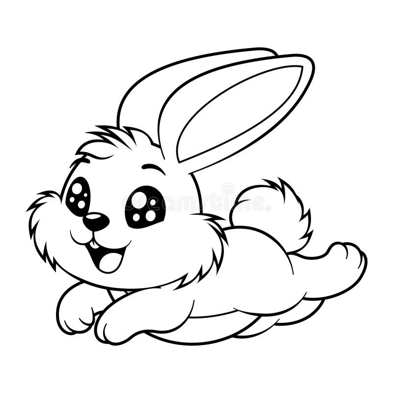 The Bunny is Jumping, for Coloring Stock Vector - Illustration of ...