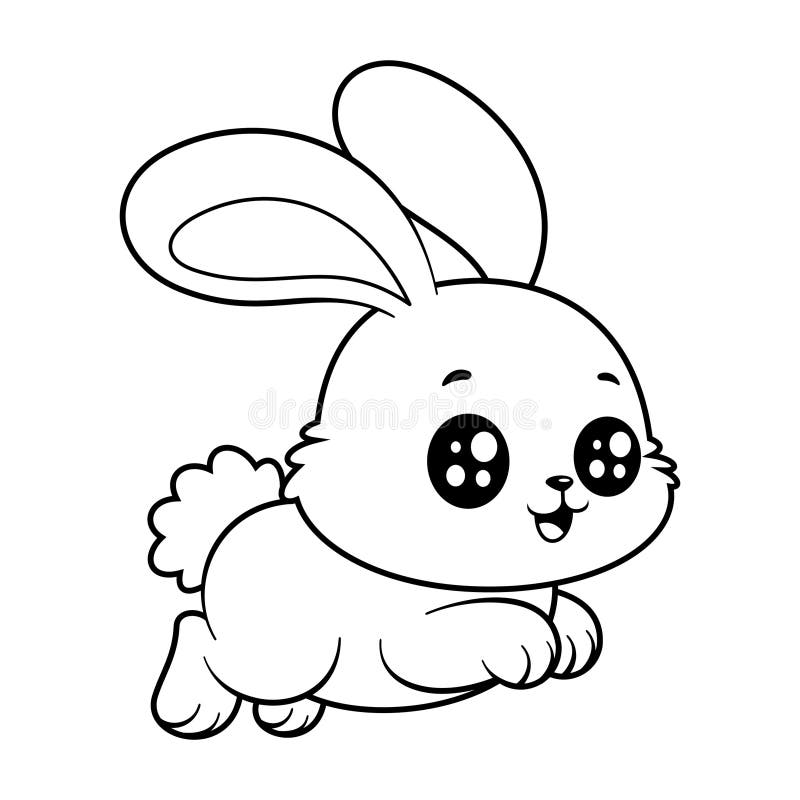 Bunny is Jumping, for Coloring Stock Vector - Illustration of funny ...