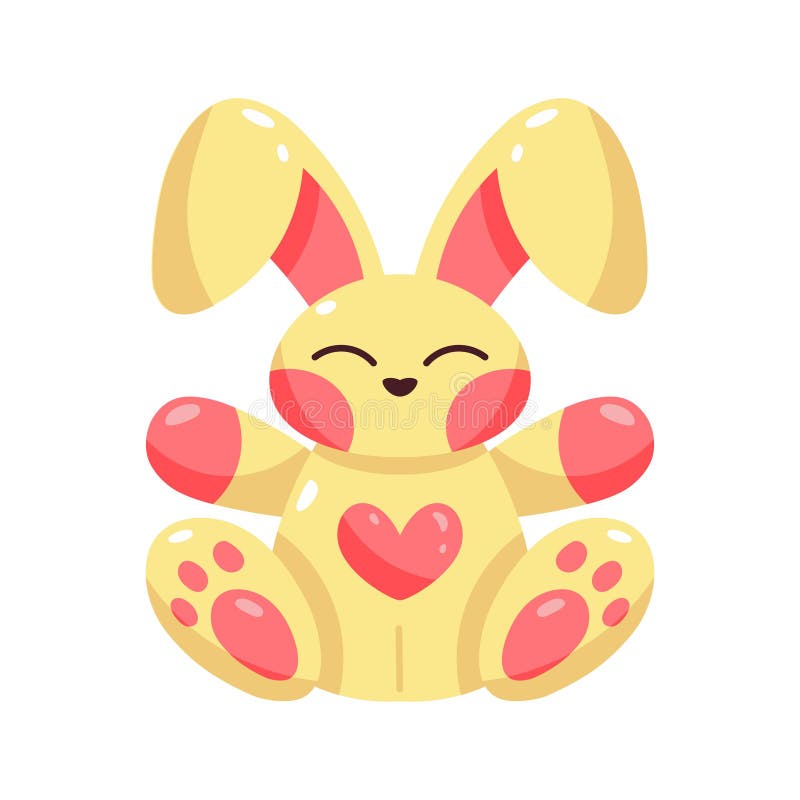 Bunny with love heart stock vector. Illustration of celebration - 213666666