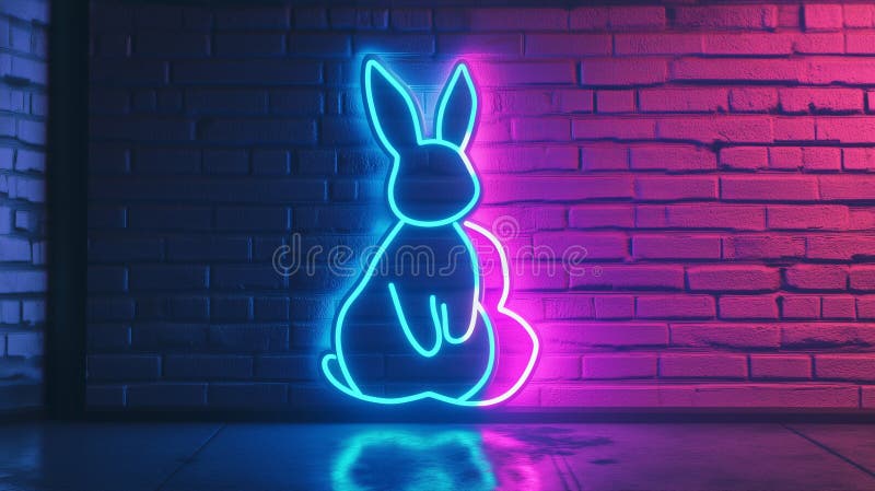 Bunny, neon line stock image. Image of finance, dancing - 355771273
