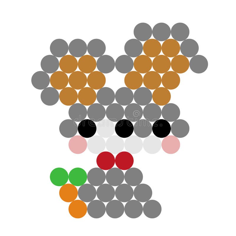 Bunny Pattern. Pixel Rabbit Image Stock Illustration - Illustration of ...