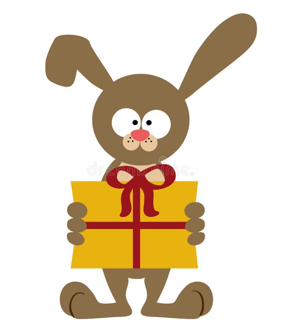 Bunny with present stock vector. Illustration of identity - 13006089