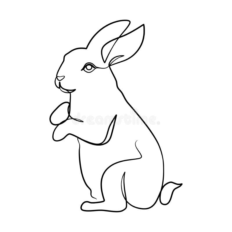 Bunny Rabbit Continuous Line Art Drawing Stock Vector - Illustration of ...