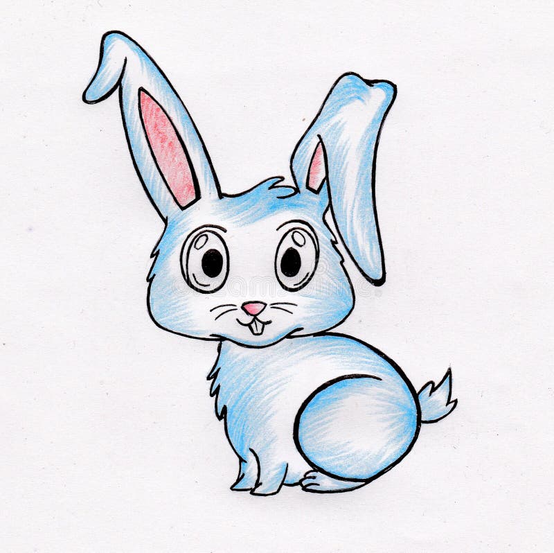 Bunny Rabbit Drawing stock illustration. Illustration of vibrant - 76478188
