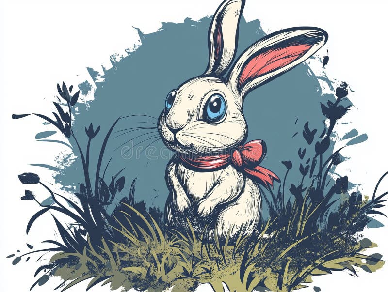 Bunny Rabbit Graphic Template Stock Illustration - Illustration of ...