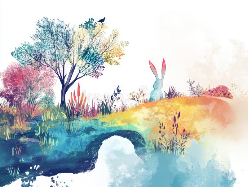 Bunny Rabbit Graphic Template Stock Illustration - Illustration of ...