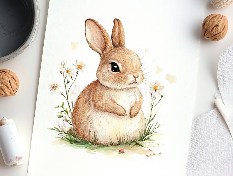 Bunny Rabbit Graphic Template Stock Illustration - Illustration of ...