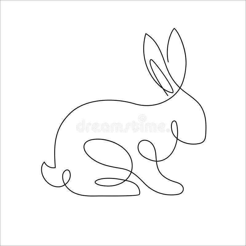 Bunny rabbit line art icon stock vector. Illustration of contour ...