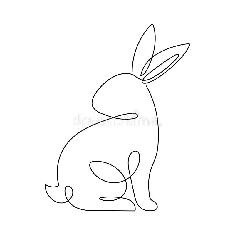 Bunny rabbit line art icon stock vector. Illustration of sketch - 272688890