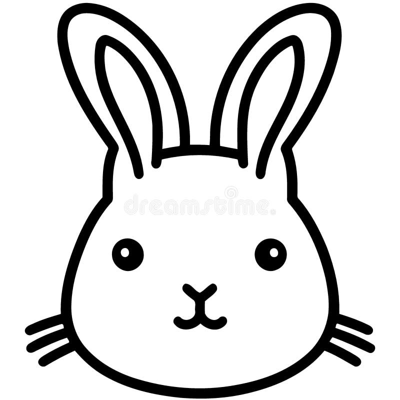 Bunny Rabbit Mammal Animal Head Stock Illustration - Illustration of ...