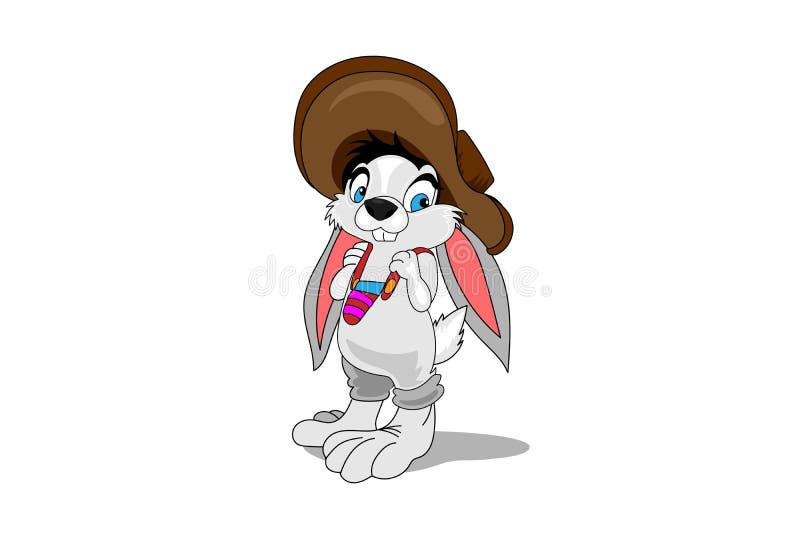 Bunny Rabbit Mascot Vector Illustration Stock Vector - Illustration of ...