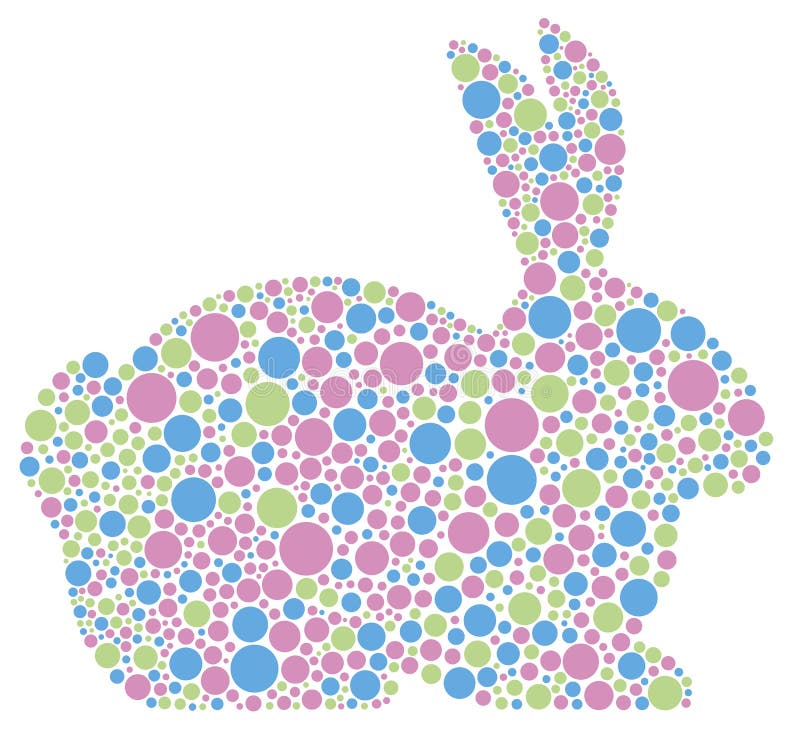 Bunny Rabbit in Pastel Polka Dots Stock Vector - Illustration of dots ...