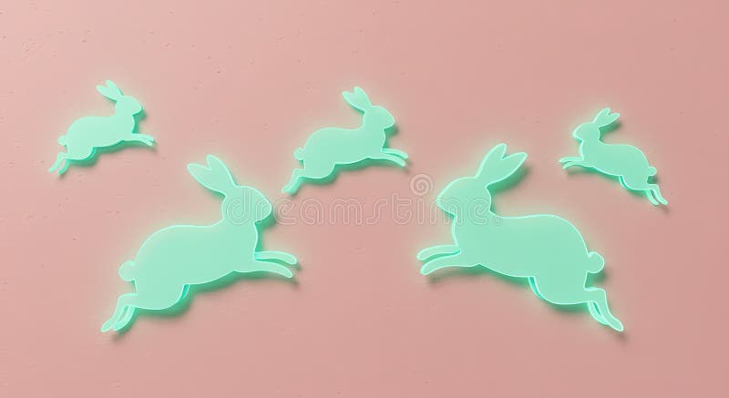 Bunny Rabbit on Pink Background Stock Illustration - Illustration of ...