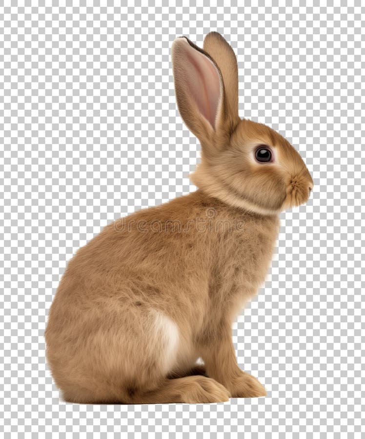 Bunny Rabbit Side View Isolated on Transparent Background PNG Stock ...