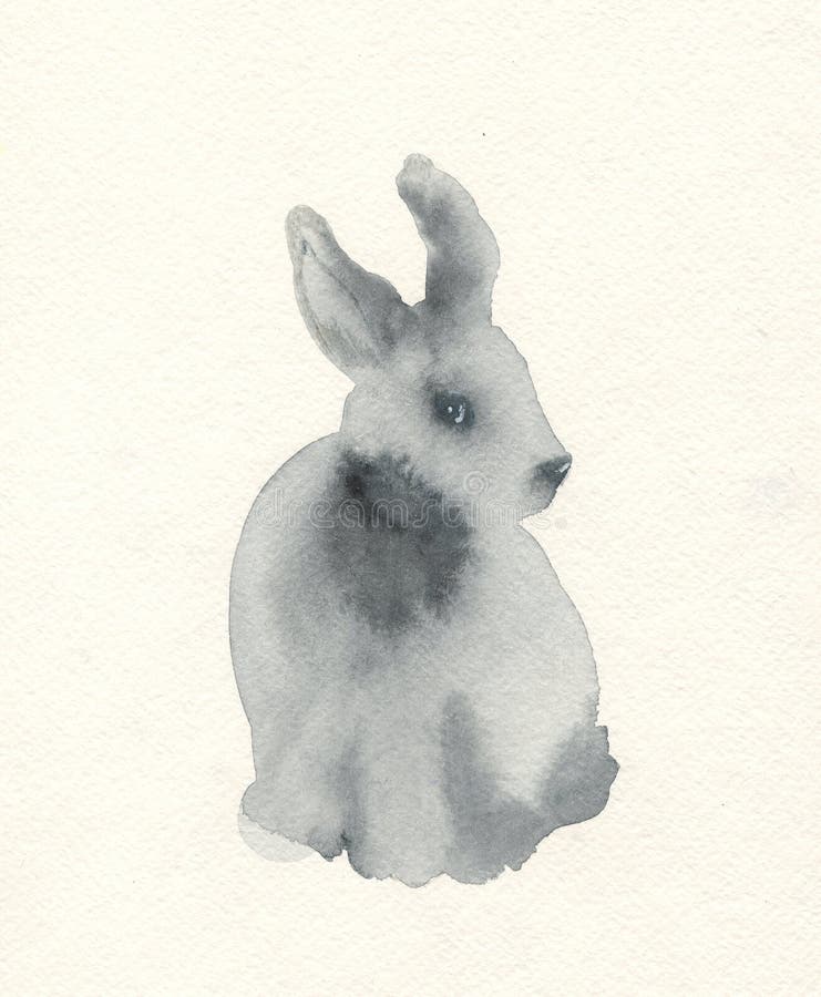 A Bunny Rabbit, Watercolor Drawing, Easter Bunny Stock Illustration ...