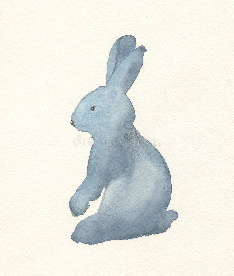 A Bunny Rabbit, Watercolor Drawing, Easter Bunny Stock Illustration ...