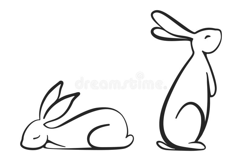 Bunny Rabbits Illustration Vector Stock Illustration - Illustration of ...