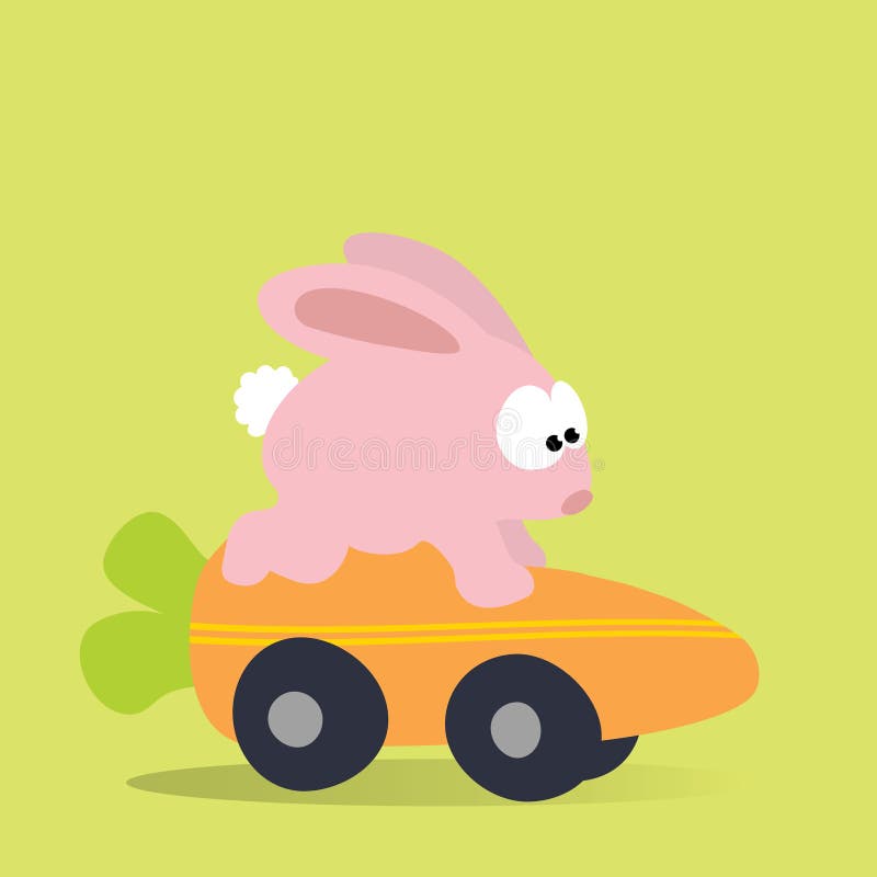 Bunny Racing Carrot Mobile stock vector. Illustration of auto - 10325012