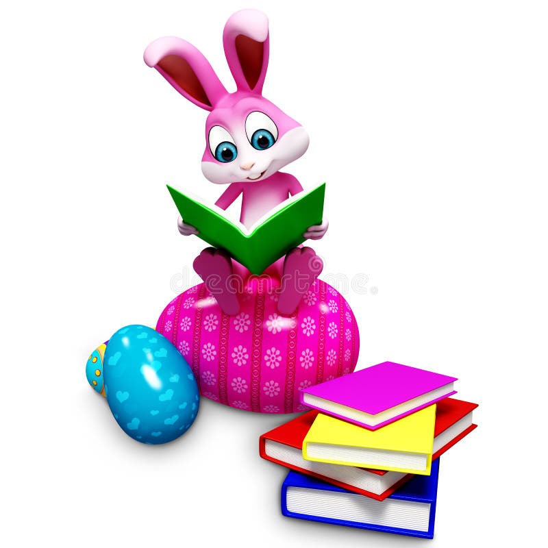 Bunny reading a books stock illustration. Illustration of bunny - 36188201