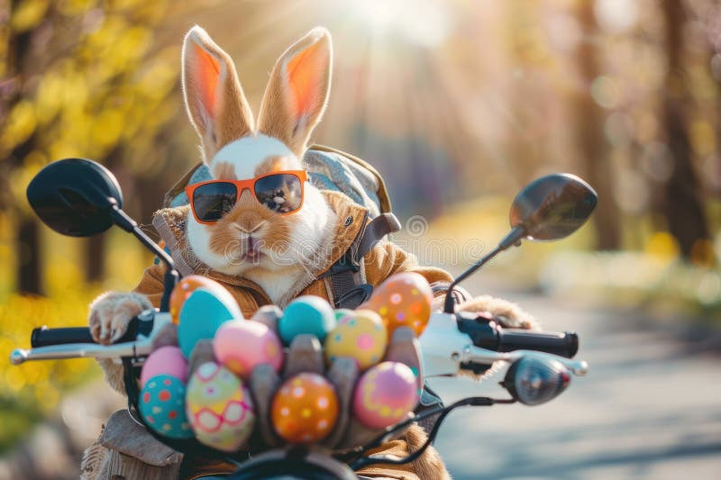 Easter Bunny Riding Motorcycle Stock Photos - Free & Royalty-Free Stock ...