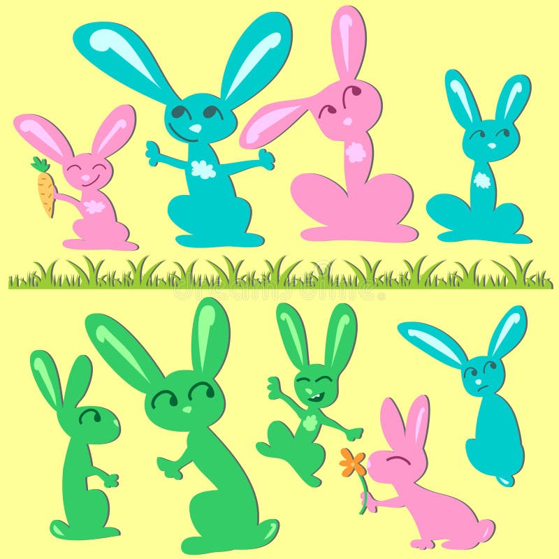 Cartoon bunny stock vector. Illustration of gradient - 59260104