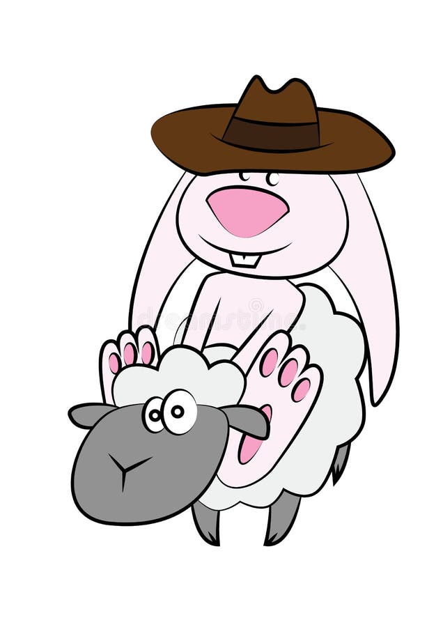 Cowboy Bunny Riding A Easter Egg Stock Vector - Illustration of west ...
