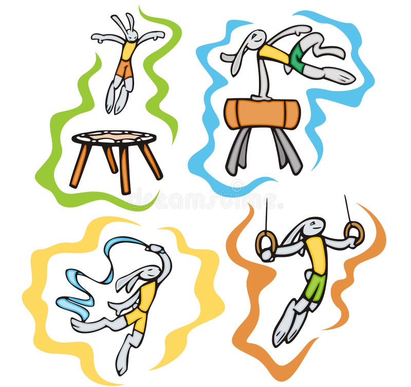 Bunny sport illustrations stock vector. Illustration of jump - 6397491
