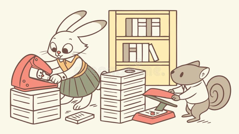 Bunny Stacking Paper, Efficient Office Task, Vector Design Generative ...