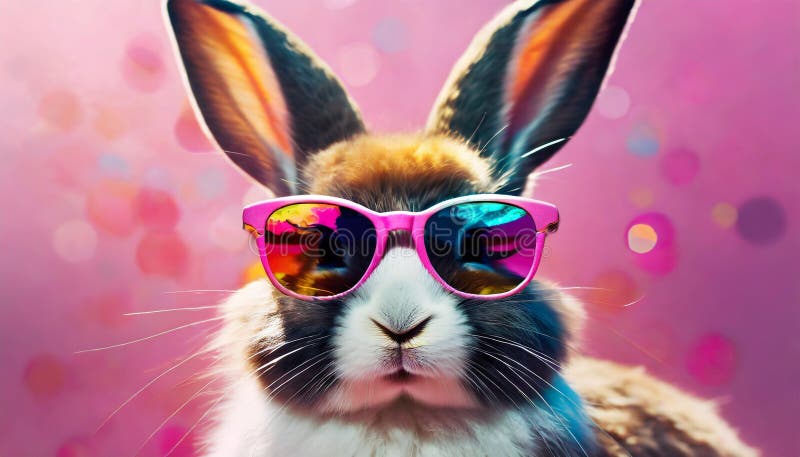 Bunny with sunglasses stock illustration. Illustration of suitable ...