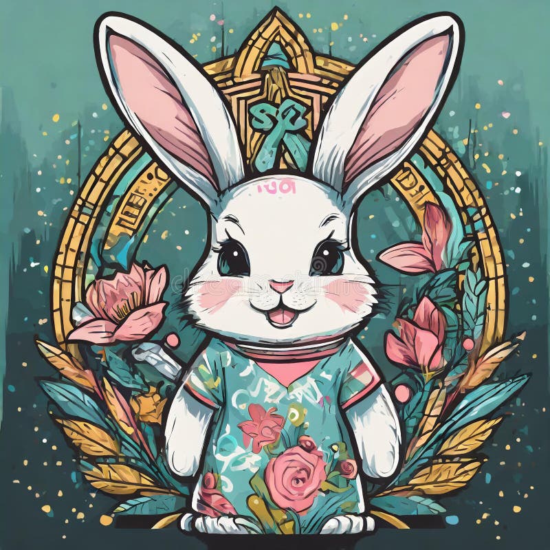 Bunny T Shirt Graphic Design Vector Illustration Stock Illustration ...
