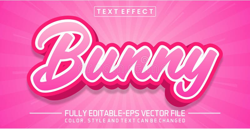 Bunny Text Editable Style Effect Stock Vector - Illustration of rabbit ...