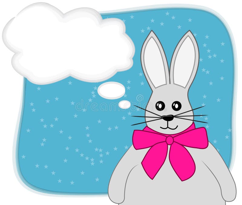 Bunny with thought bubble stock vector. Illustration of cute - 12598307