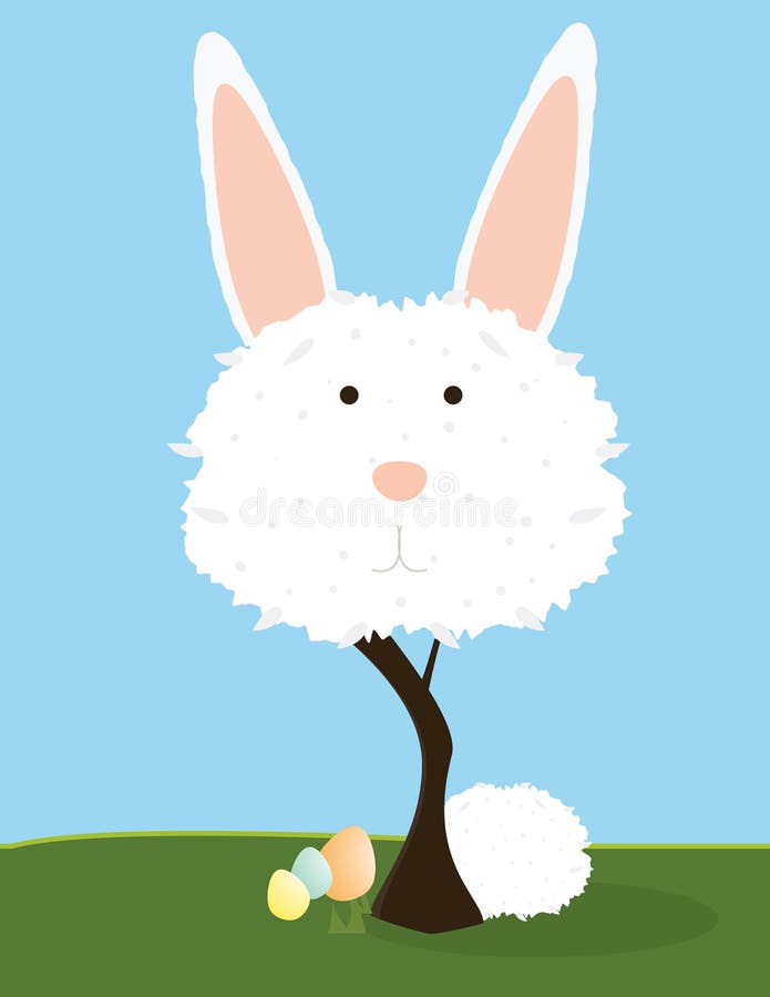 Bunny tree stock vector. Illustration of rabbit, bunny - 12801801