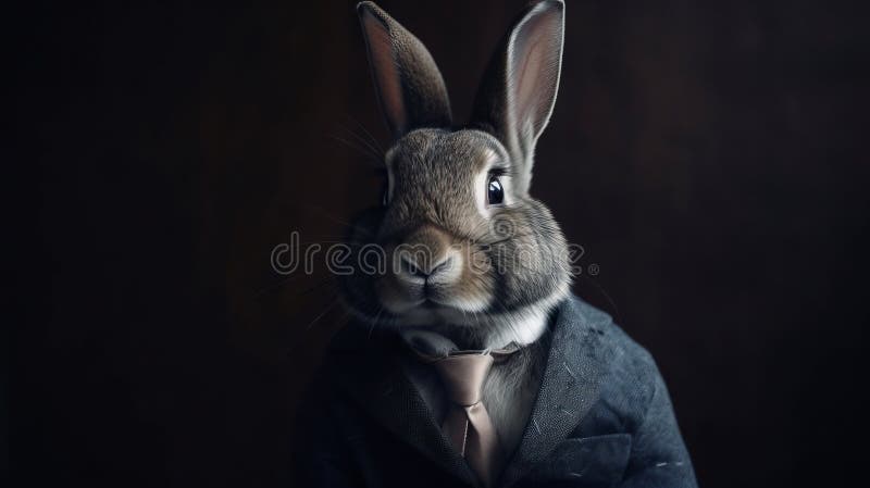 Bunny Wearing a Business Suit. Generative AI Stock Illustration ...