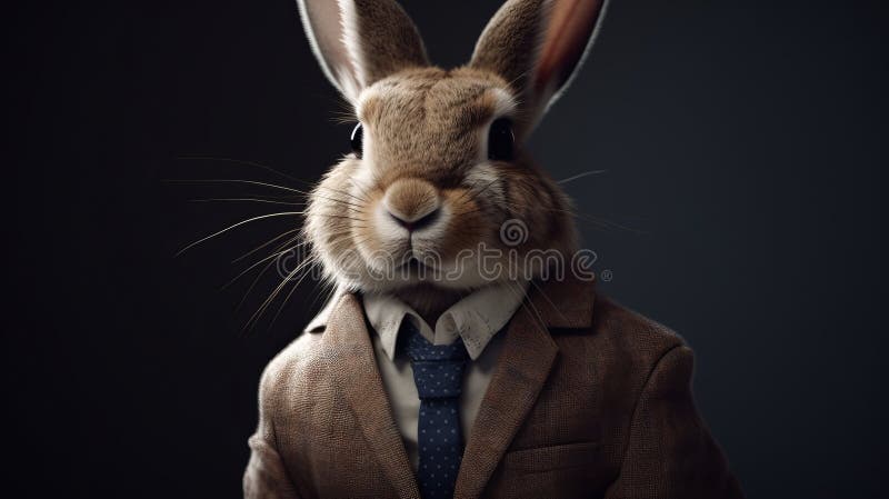 Bunny Wearing a Business Suit. Generative AI Stock Illustration ...