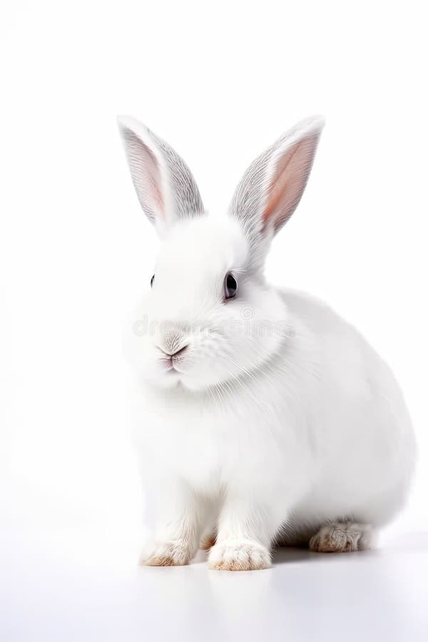 Cute Bunny on White Background Stock Illustration - Illustration of ...