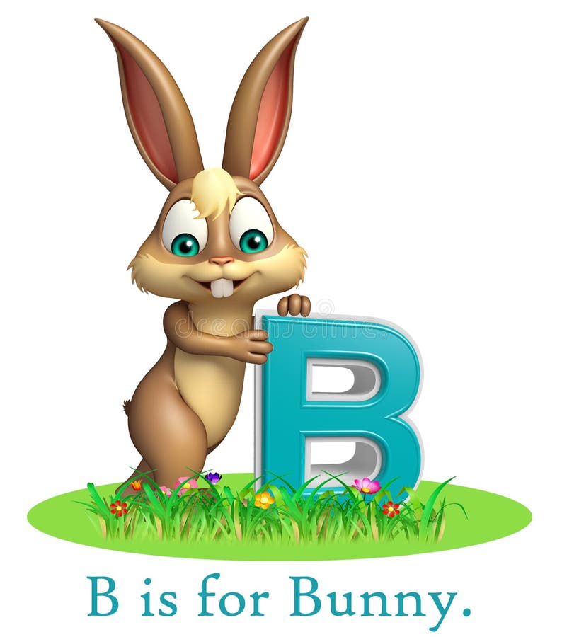 Bunny Wild Animal with Alphabte Stock Illustration - Illustration of ...