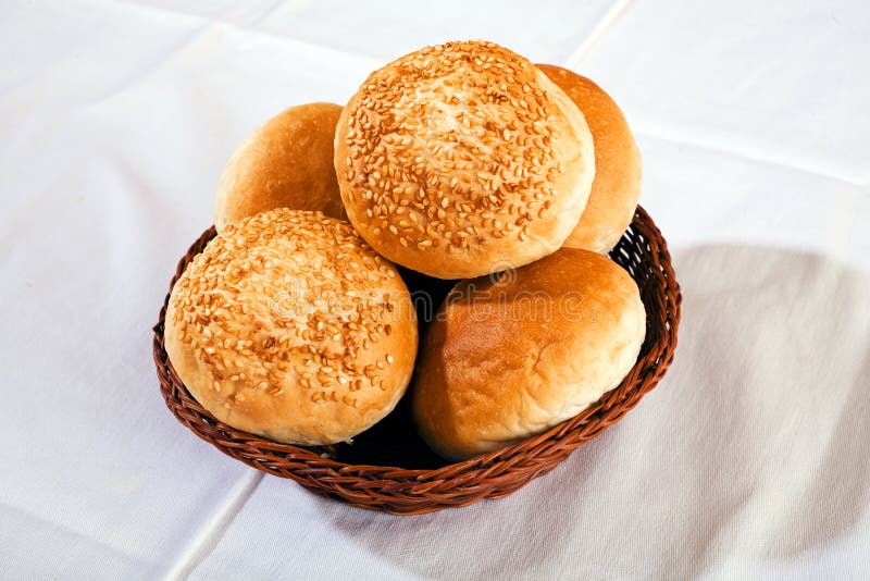 Buns in a basket stock image. Image of fresh, white, isolated - 75979071