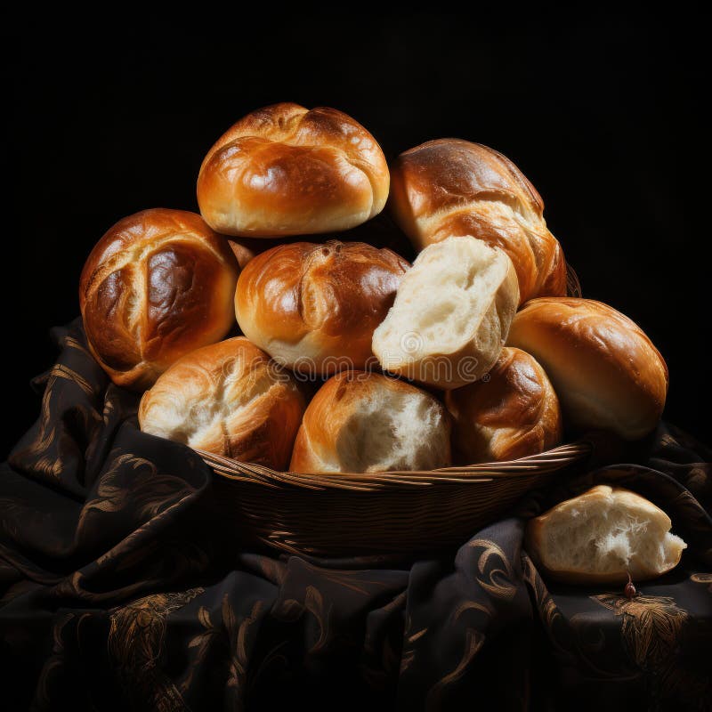 Buns Bread. Illustration AI Generative Stock Image - Image of bread ...