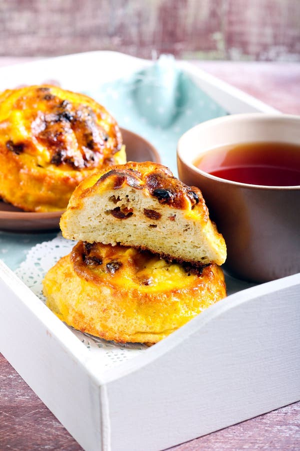 Buns and cup of tea stock photo. Image of bread, pastry - 36938432
