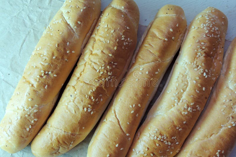 Buns for hot dog stock image. Image of heap, baguette - 85893873