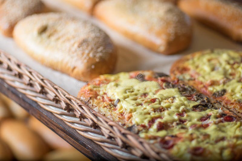 Buns and Pastries in a Basket Stock Photo - Image of baking, cake ...