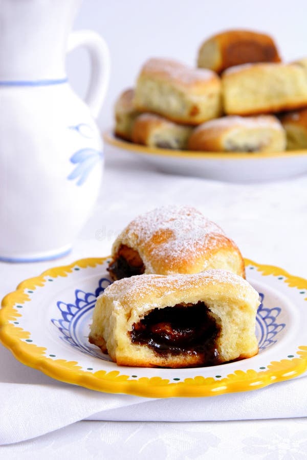 Buns with Plum Jam,eastern Europe Stock Photo - Image of fresh, bakery ...