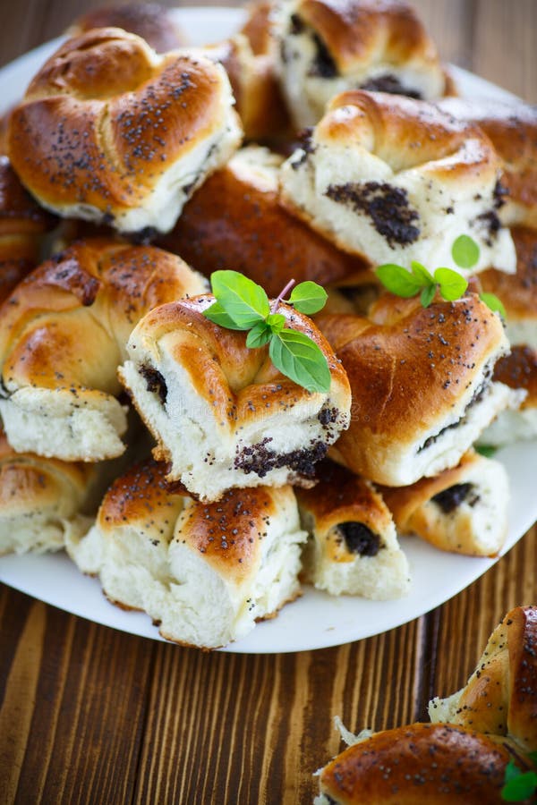 Buns with poppy stock image. Image of gourmet, cake, delicious - 60713581