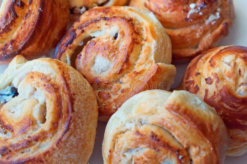 Buns of Puff Pastry, Curly Buns with Cheese, Cheese Baked Puff Pastry ...