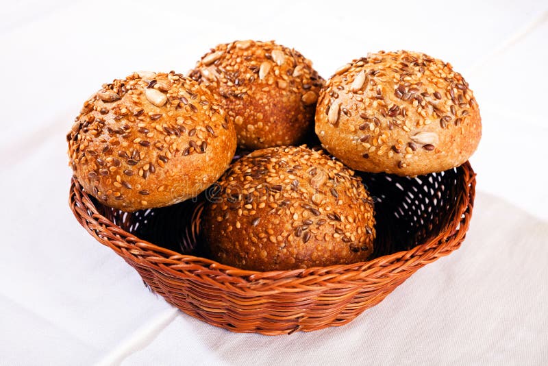 Buns with seeds stock image. Image of flour, tasty, loaf - 75978707