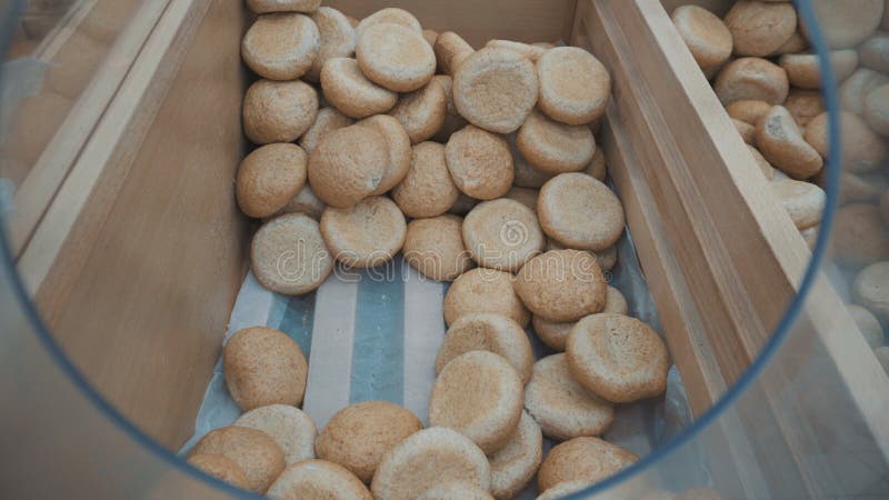 Buns in a Special Box at the Bakery. Stock Photo - Image of market ...