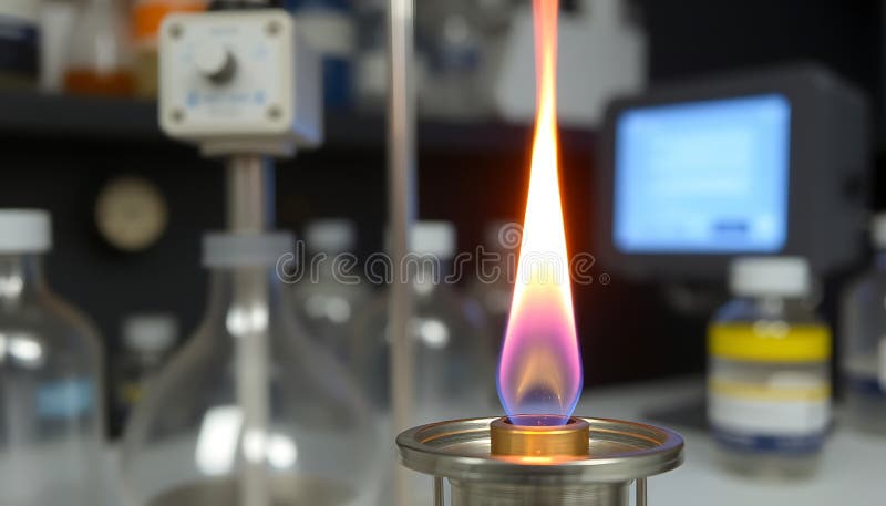 Bunsen Burner Flame in a Laboratory Setting Generative AI Stock ...