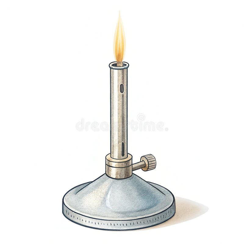 Bunsen Burner with Small Flame Stock Illustration - Illustration of ...
