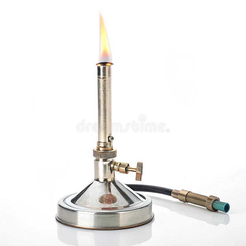 Bunsen Burner with Small Flame Stock Illustration - Illustration of ...
